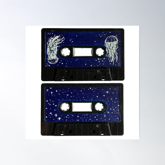 Cassette Tapes With Ocean - Star Designs Poster Wall Art, Modern Wall ...