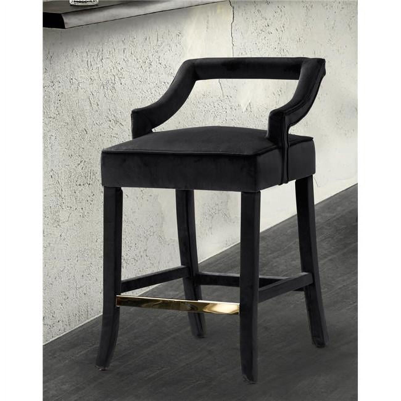 Cassia Counter Stool Chair with Velvet Upholstered Half Back Design ...
