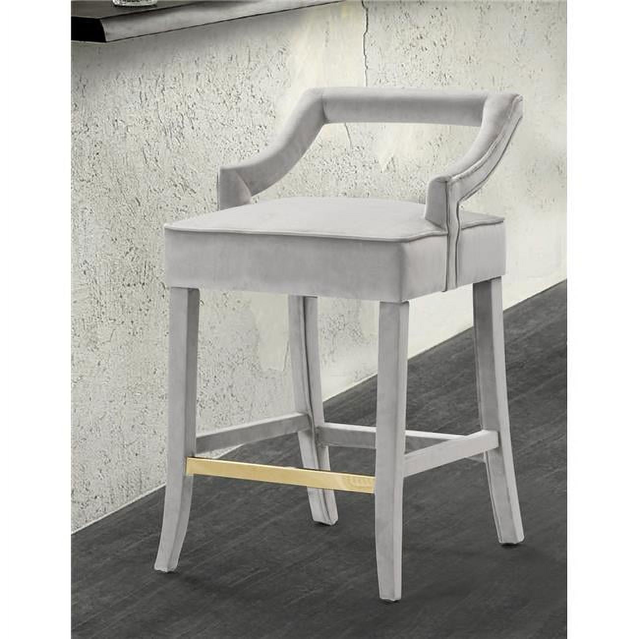 Cassia Counter Stool Chair with Velvet Upholstered Half Back Design ...