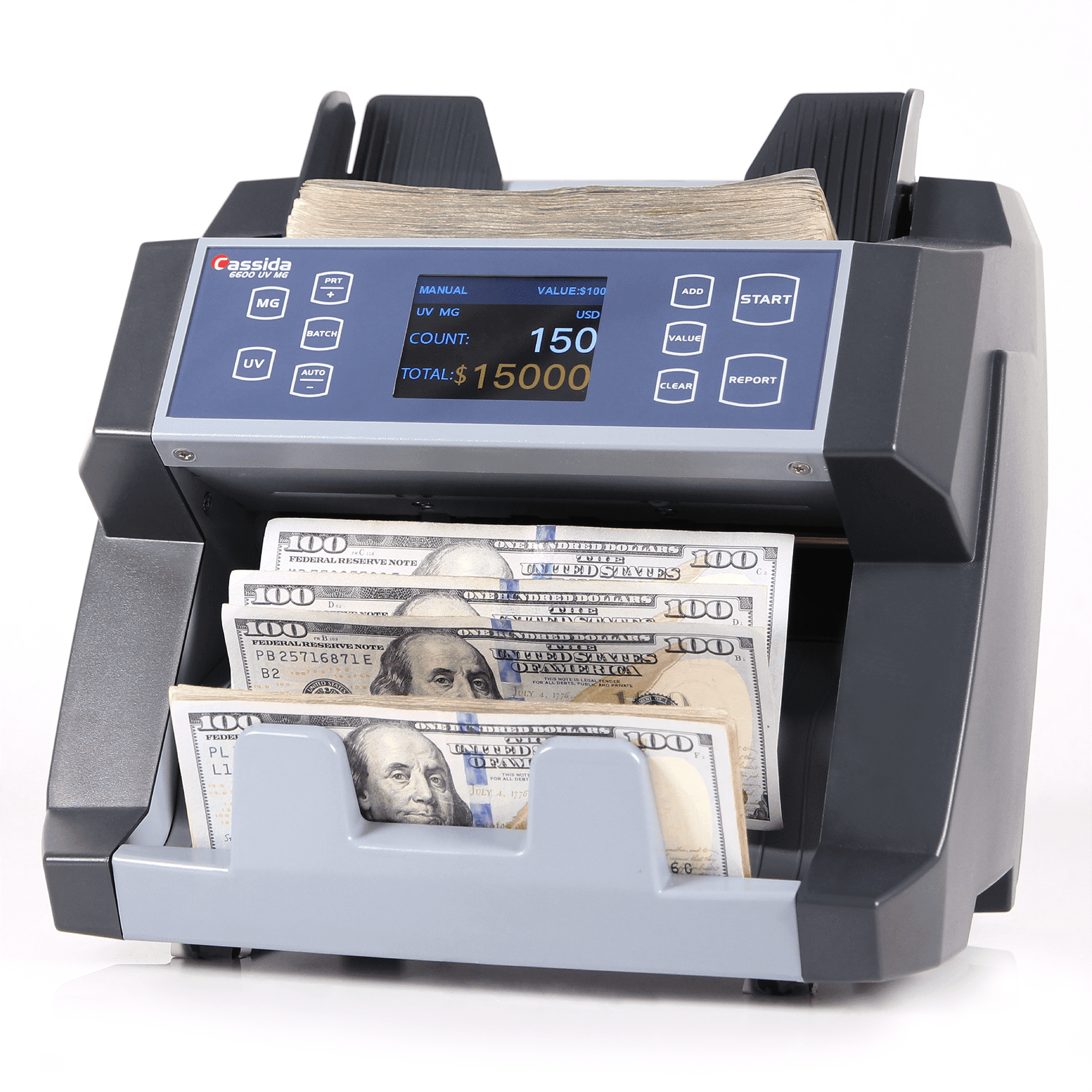Cassida 6600 UV/MG Business Grade Currency Counter Machine, High-Speed Bill Counter and Cash ...