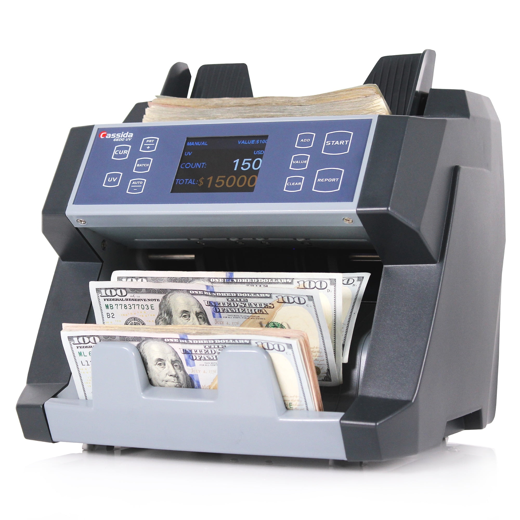 Cassida 6600 UV Money Machine - Top Loading Currency Counter with Cash Detector & Valucount ...