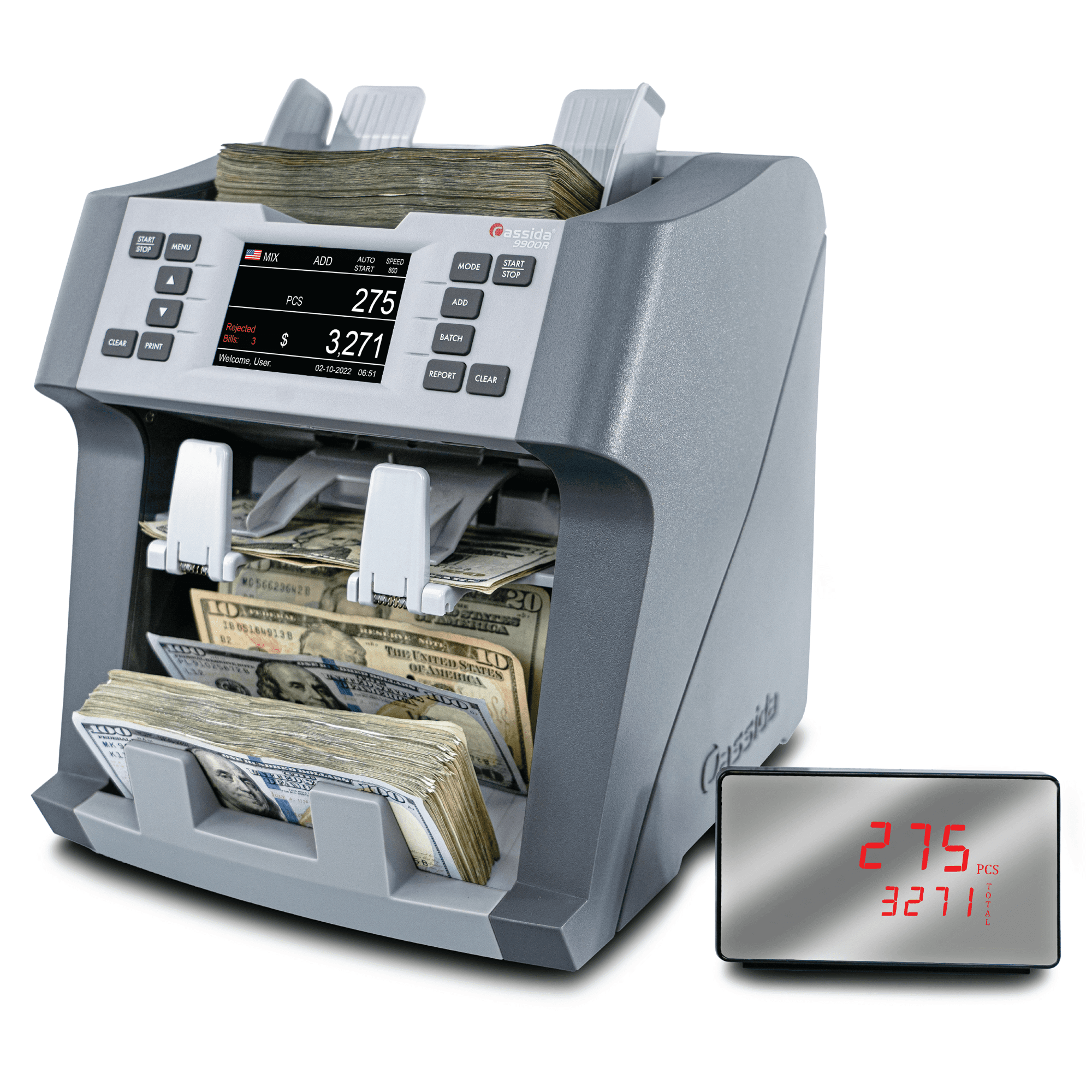 Cassida 9900R 2-Pocket Mixed Denomination Bill Counter: Flawless Way to ...