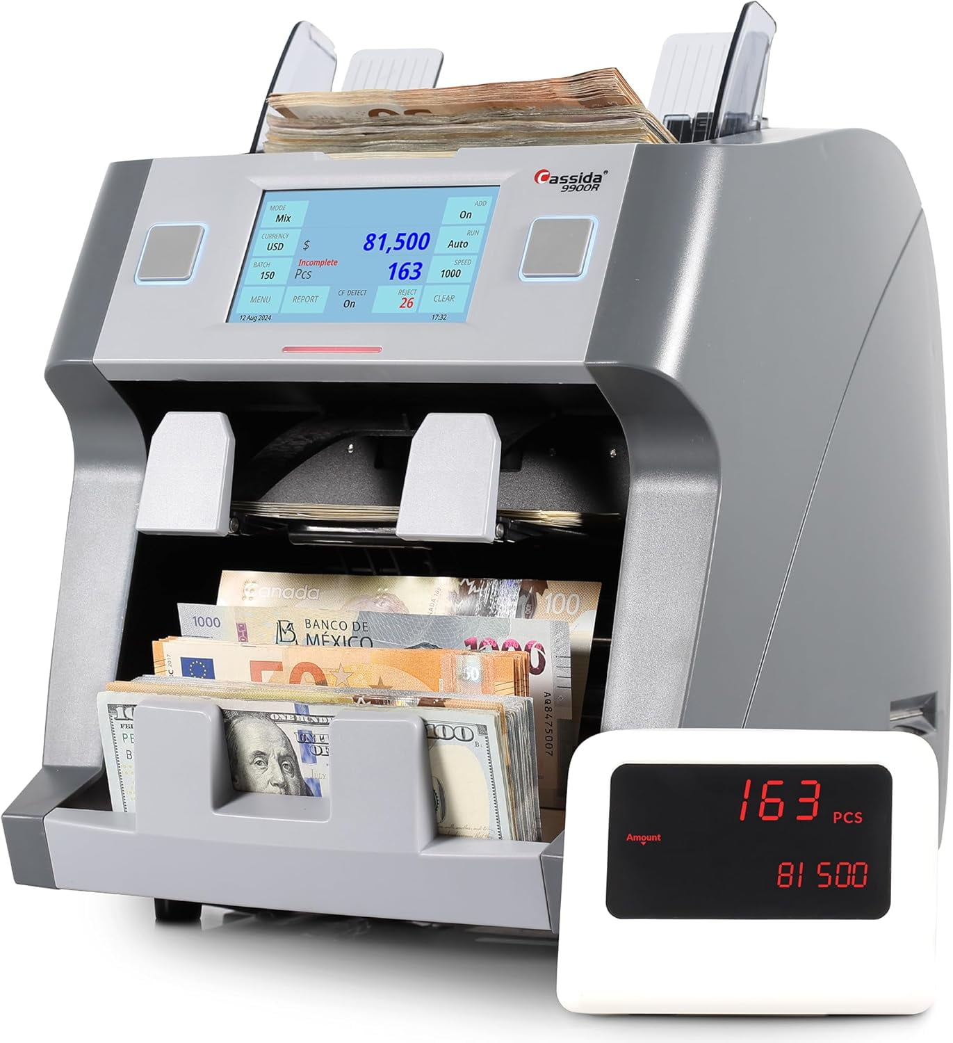 Cassida 9900R V2 2-Pocket Premium Bank Grade Money Counter Machine ...