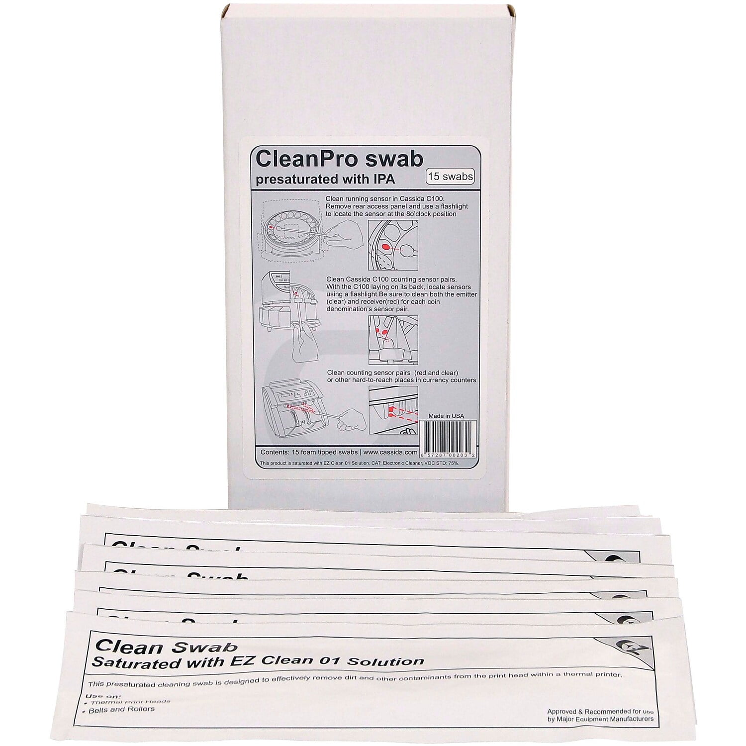 Cassida CleanBill Pro Cleaning Swabs 15/Pack A-CP-SW - Walmart.com