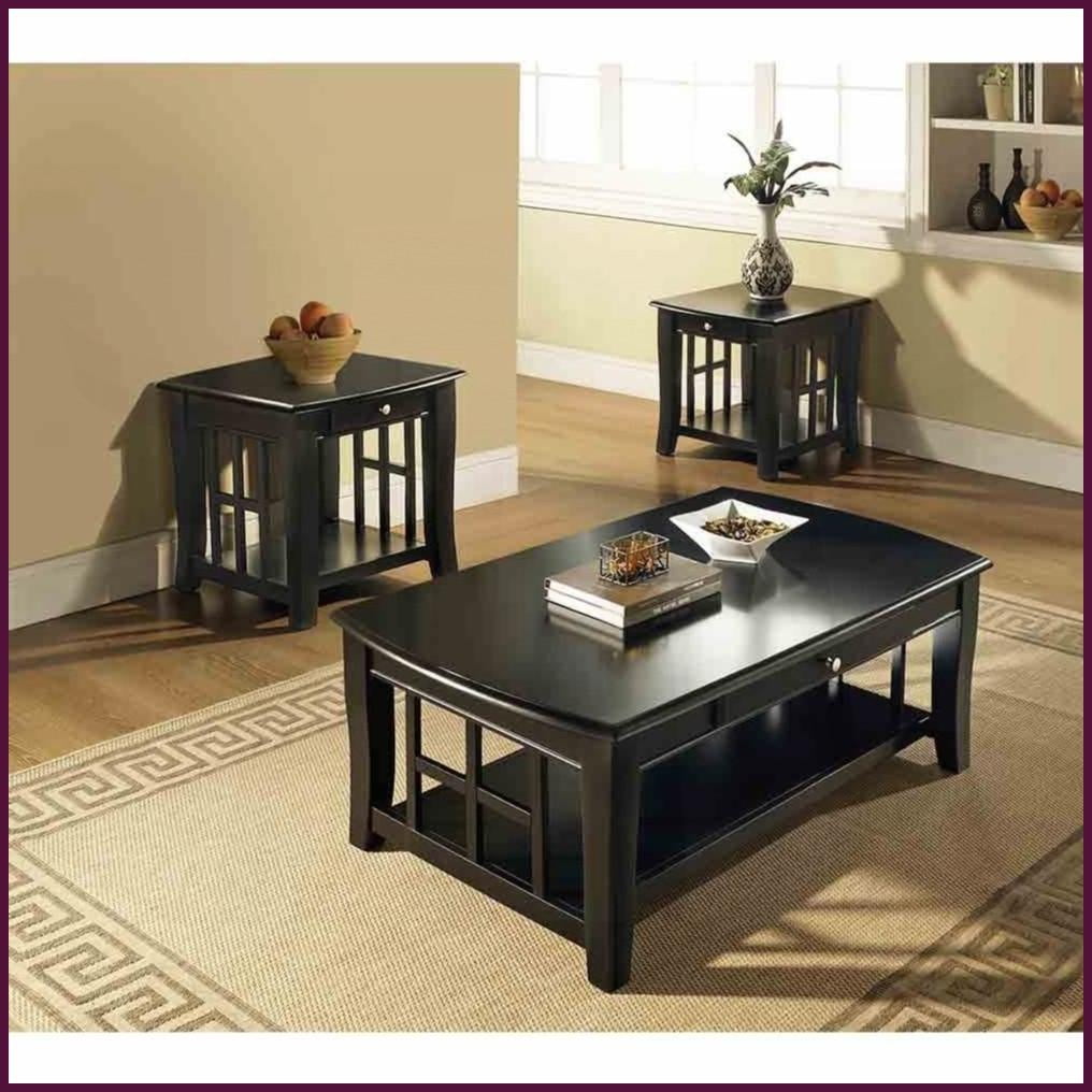 Cassidy Black 3-Piece Coffee Table Set - Hardwood Solids & Birch Veneer ...