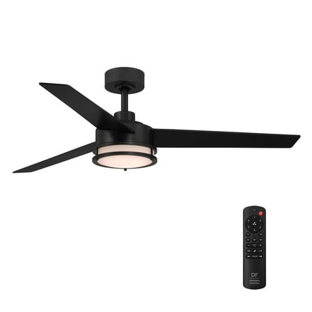 Brette III 23 in. Integrated LED Indoor/Outdoor Matte Black Ceiling Fan ...