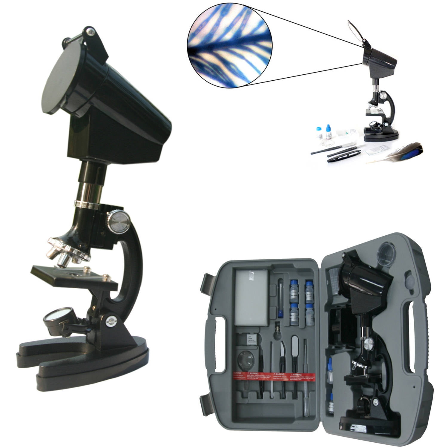 Cassini 300x-1200x 98-Pc. Zoom Microscope Set with Projection Hood ...