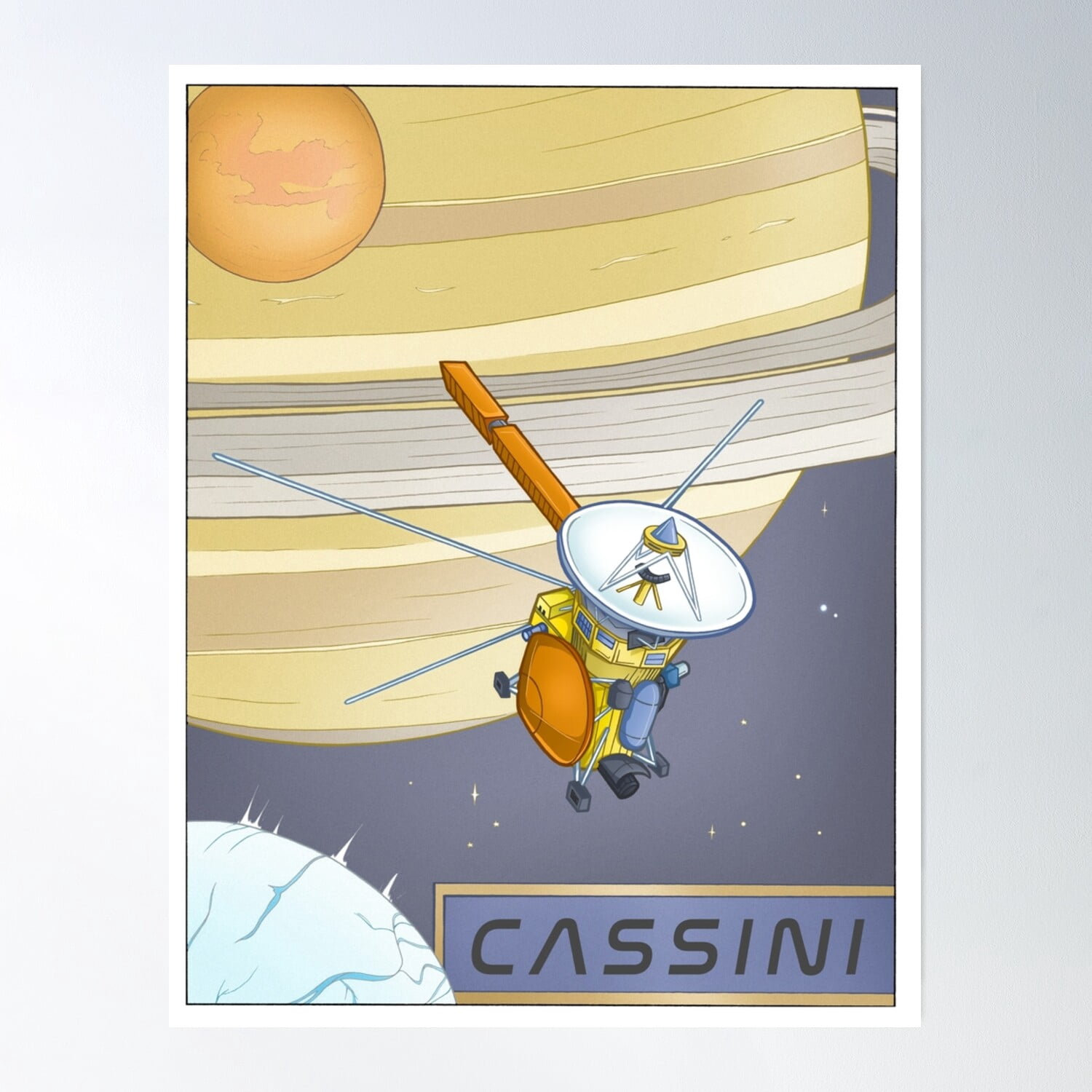 Cassini Huygens Spacecraft - Nasa Fan Art Illustration Poster Wall Art ...
