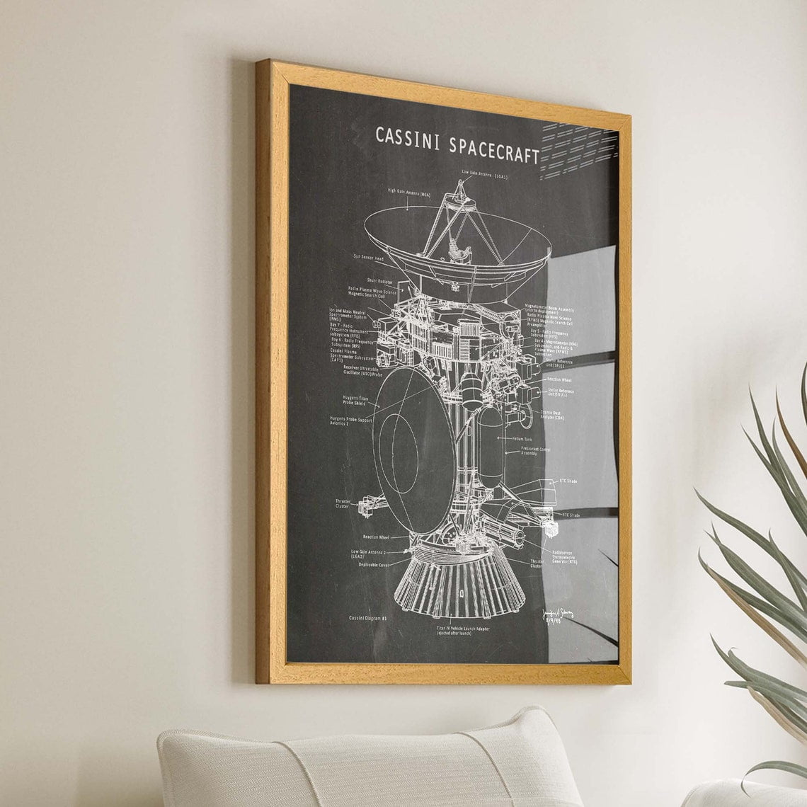 Cassini Spacecraft Patent Poster: Celestial Wall Decor & Space Travel Blueprint Wall Poster ...