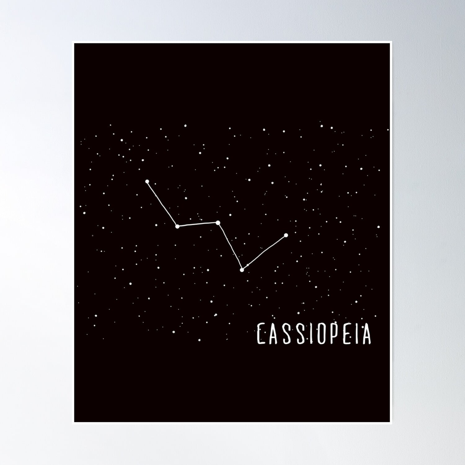 Cassiopeia Constellation Sky Stars Design Poster Wall Art, Modern Wall ...