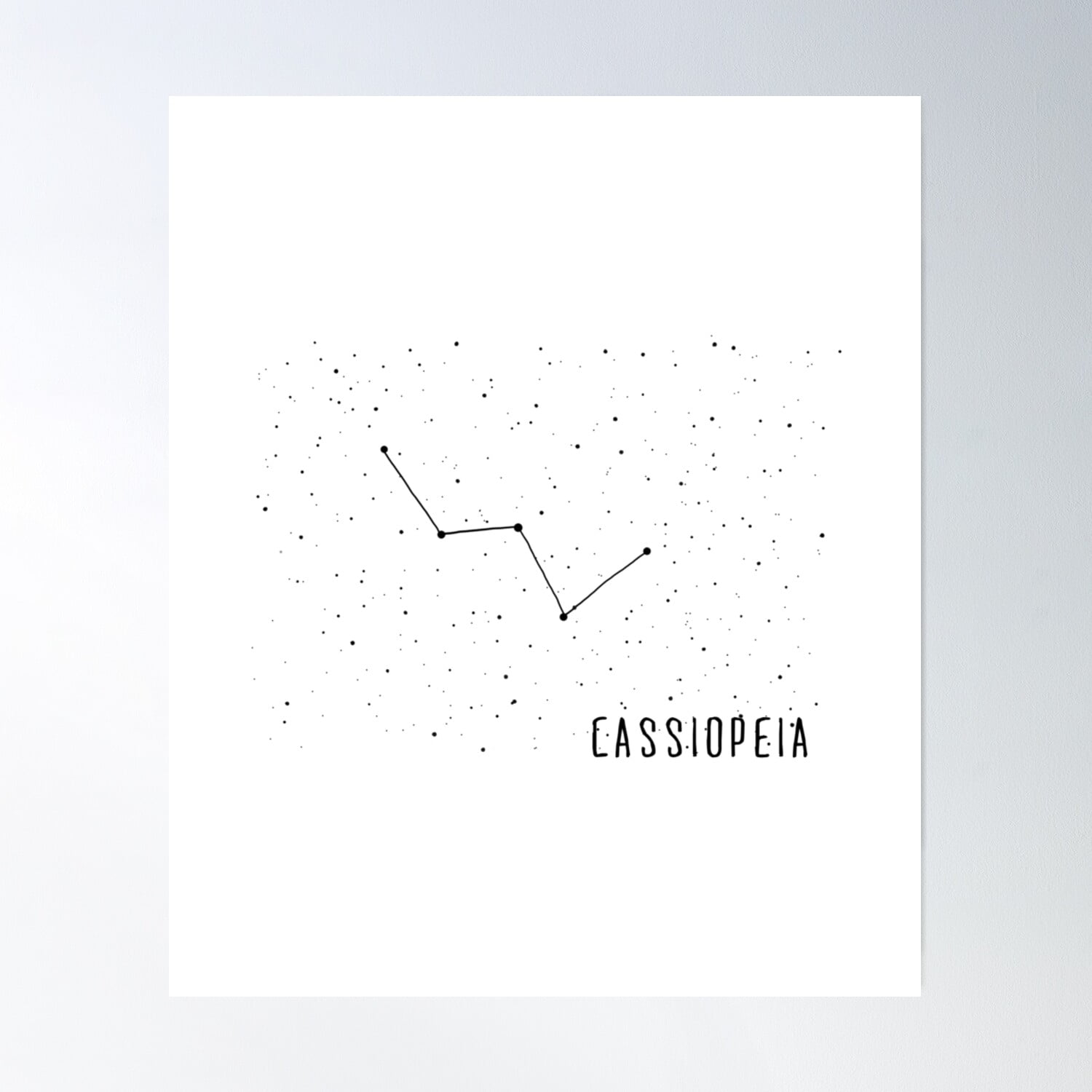Cassiopeia Constellation Sky Stars Design Poster Wall Art, Modern Wall ...
