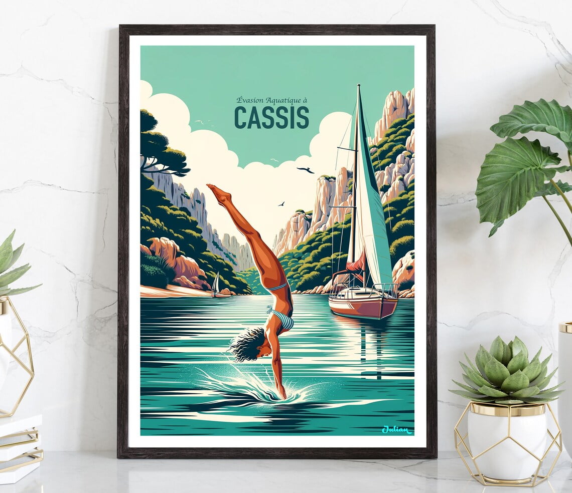 Cassis, France, Travel Print, Modern Wall Art Home Decor #1204, 24x36 UNFRAMED - Walmart.com