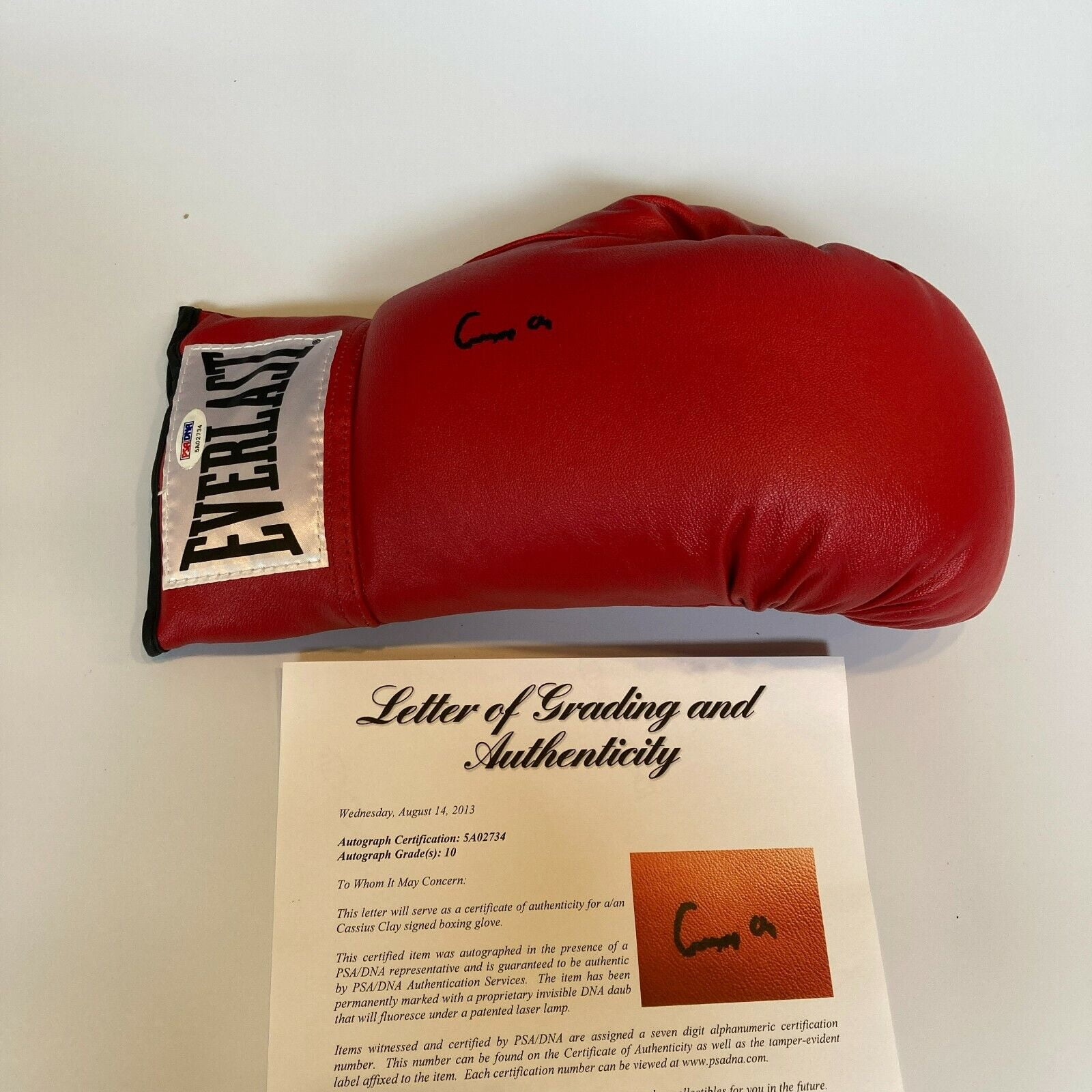 Cassius Clay Muhammad Ali Signed Boxing Glove PSA DNA Graded GEM MINT ...