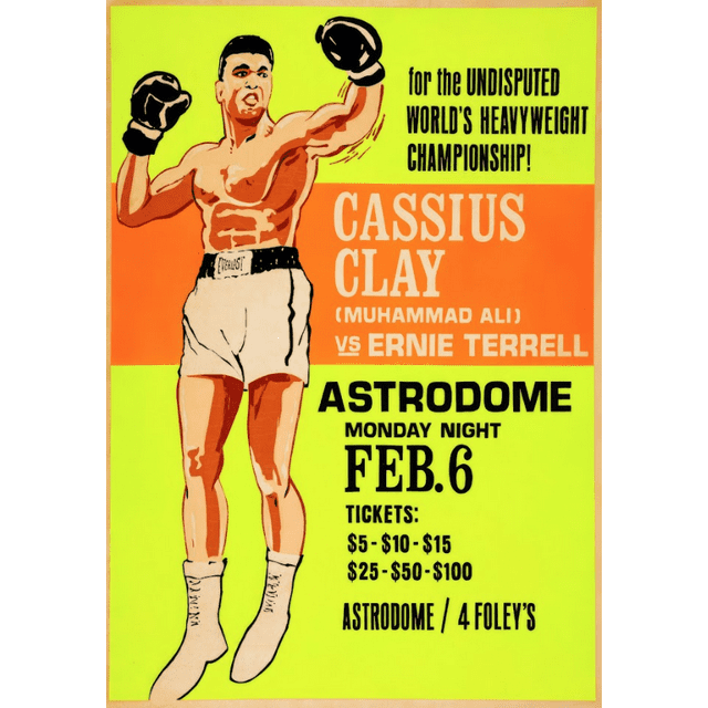 Cassius Clay vs Ernie Terrell Boxing Poster 24x36 - 1967 Heavyweight ...