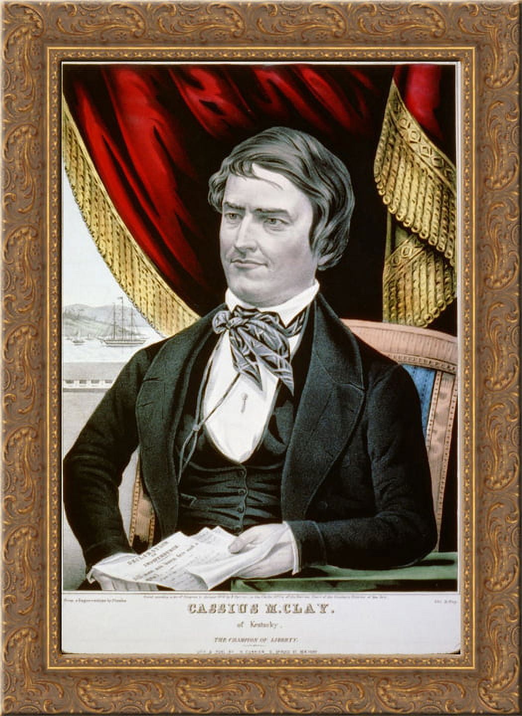 Cassius Marcellus Clay, abolitionist from Kentucky 24x18 Gold Ornate ...