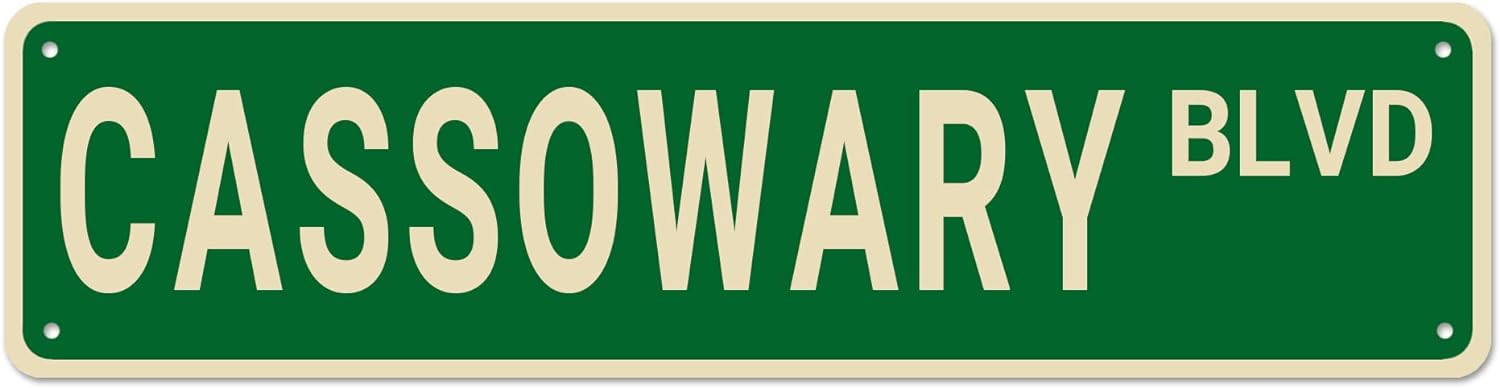 Cassowary Blvd Street Sign, Cassowary Sign Cassowary Decor Cassowary ...