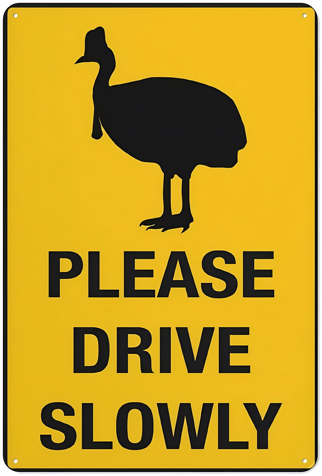 Cassowary Please Drive Slowly Aluminum Sign 12 x 8 Inches - UV ...
