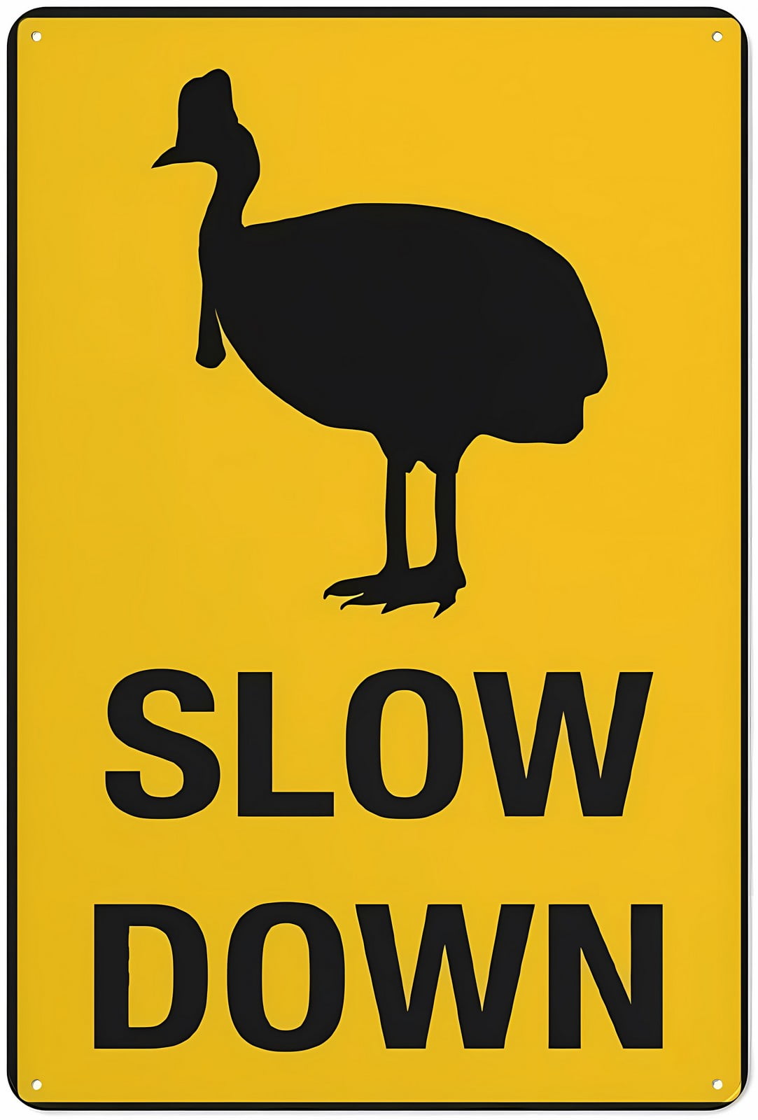 Cassowary Slow Down Sign 12 x 8 Inches - Grade Sheeting Rust-Free ...