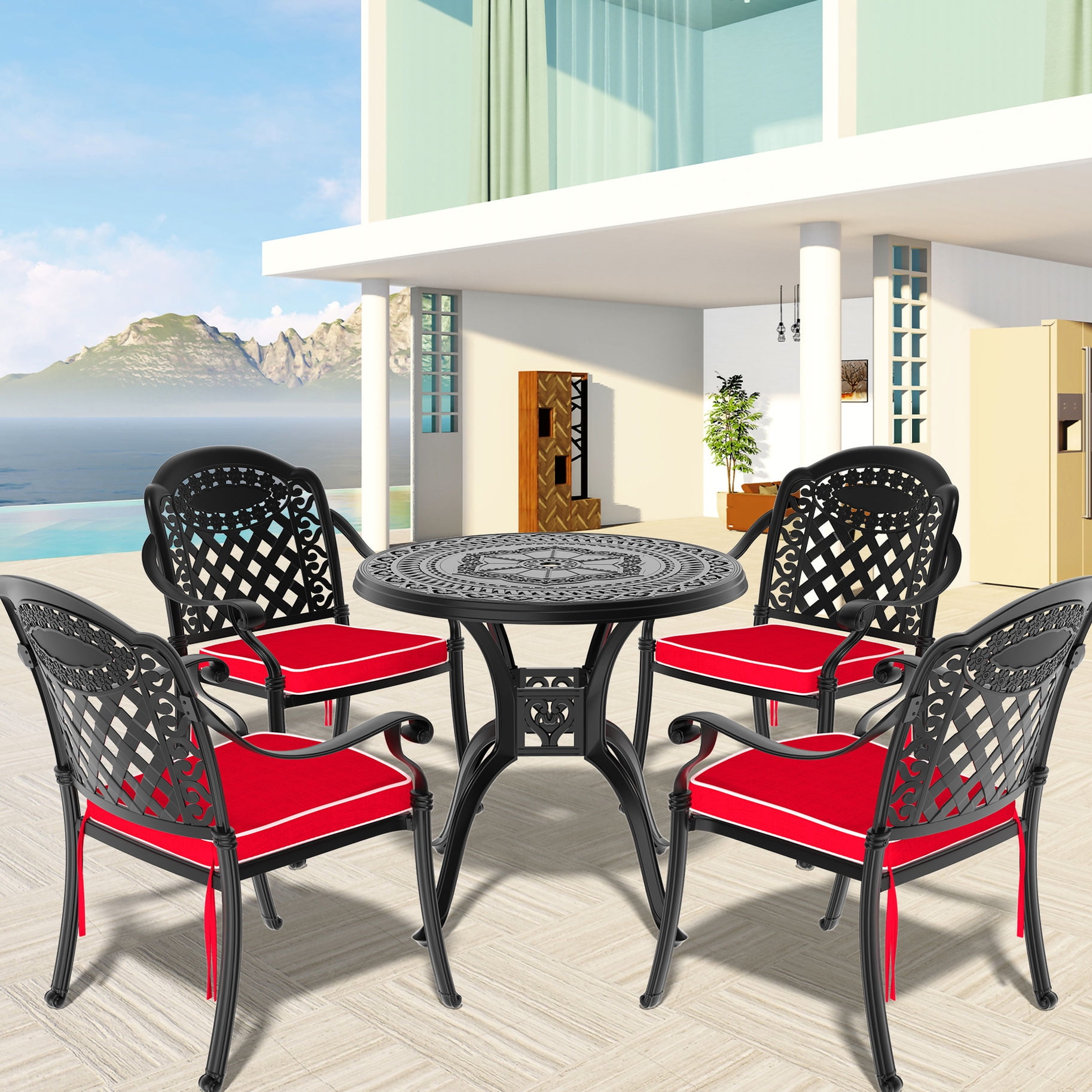 Cast Aluminum Complete Patio Set | Weather-Resistant Construction for ...