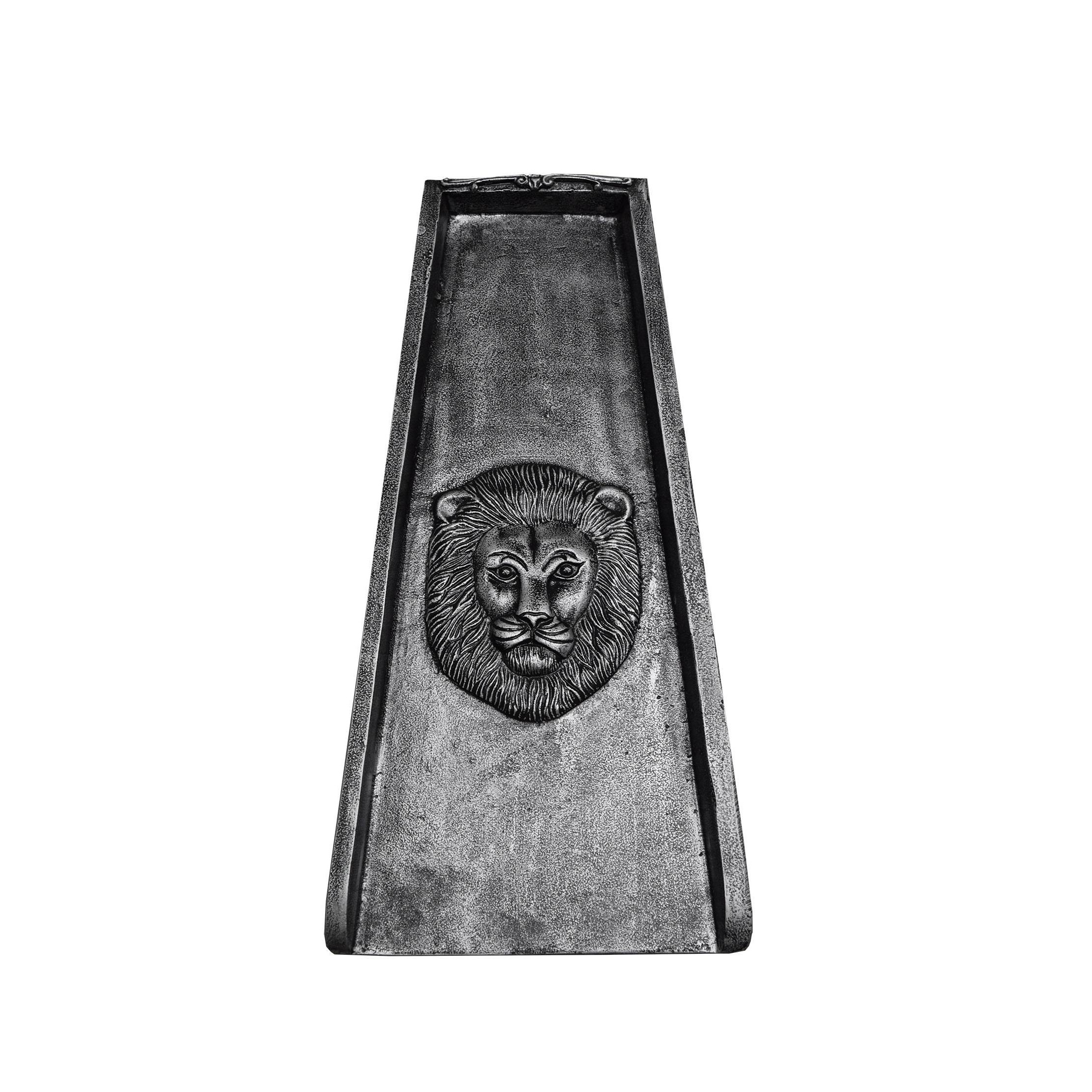 Cast Aluminum Decorative Downspout Gutter Splash Block Silver Lion ...