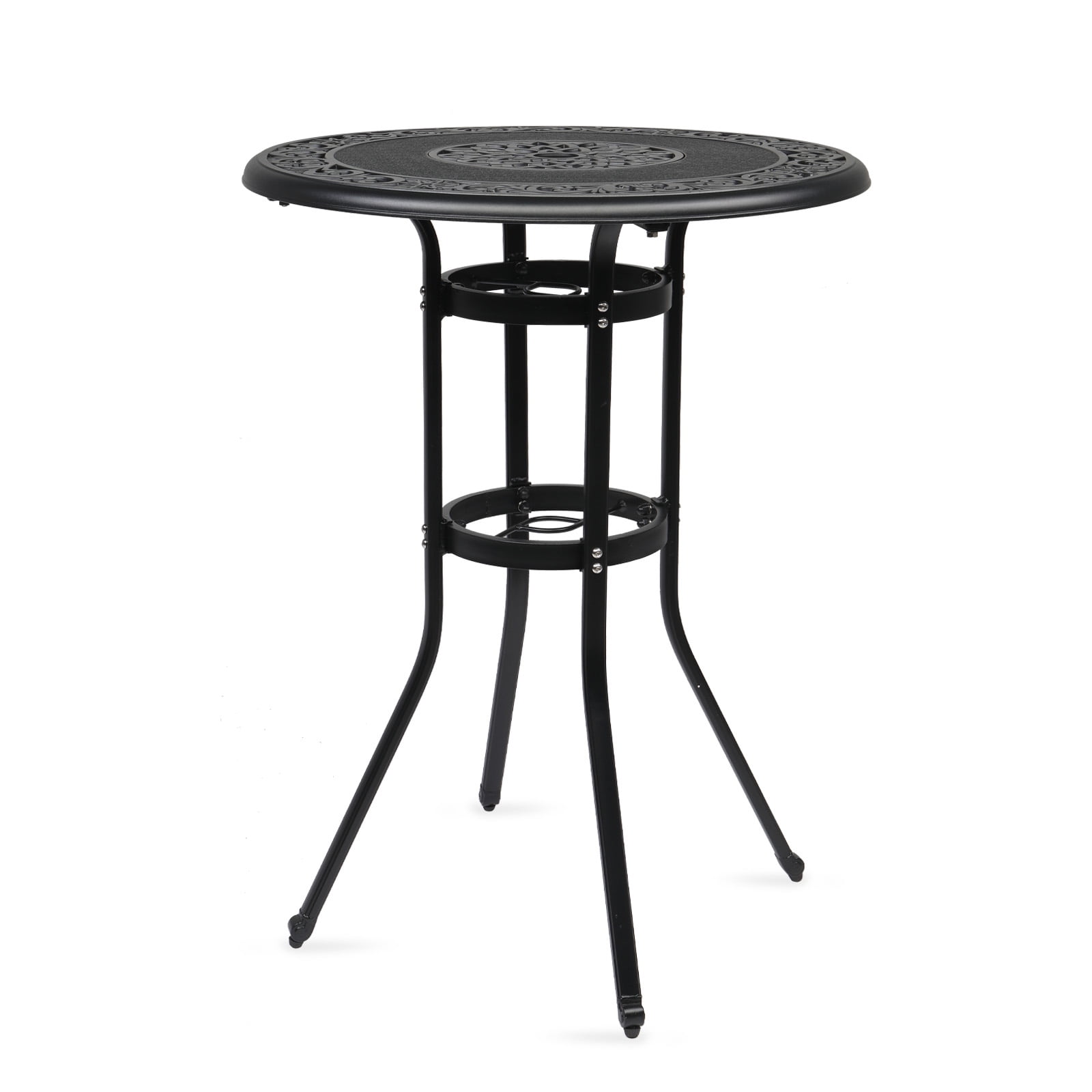 Cast Aluminum Outdoor Round Bar Table, 41" Height Patio High Top ...