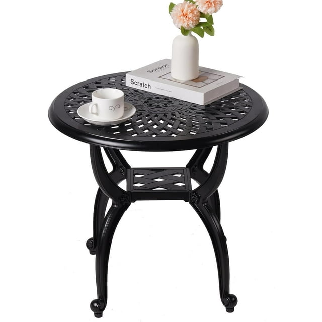Cast Aluminum Outdoor Side Table, Outdoor Coffee Table, Small Outdoor ...