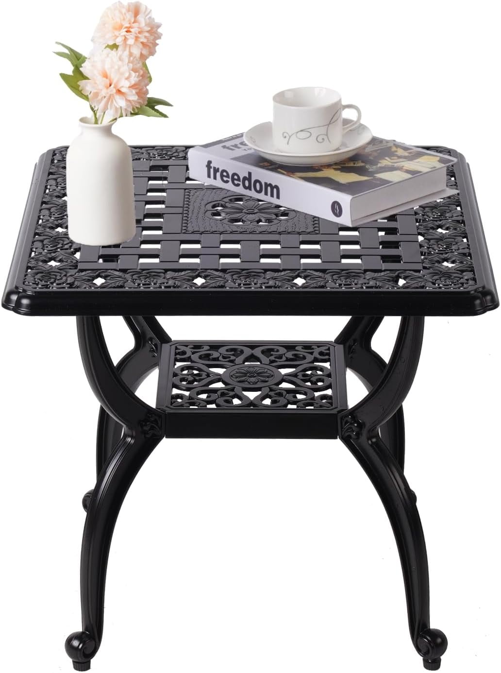 Cast Aluminum Outdoor Side Table,Outdoor Coffee Table,Small Outdoor ...