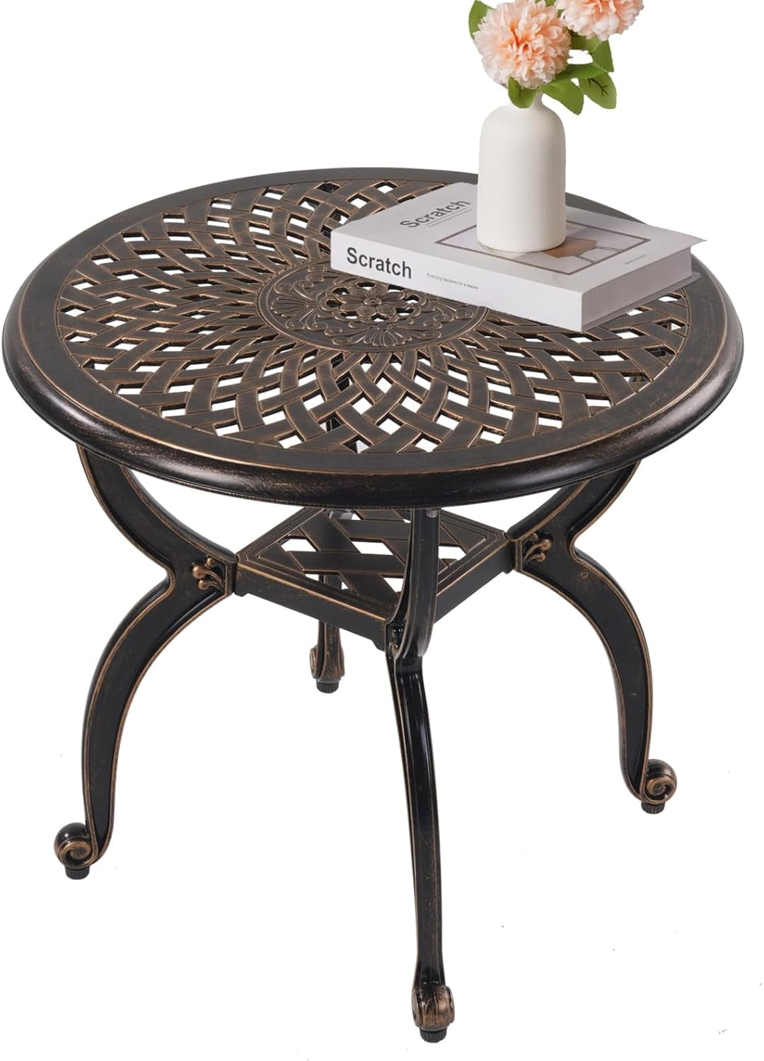 Cast Aluminum Outdoor Side Table,Small Patio Table,Outdoor Coffee ...