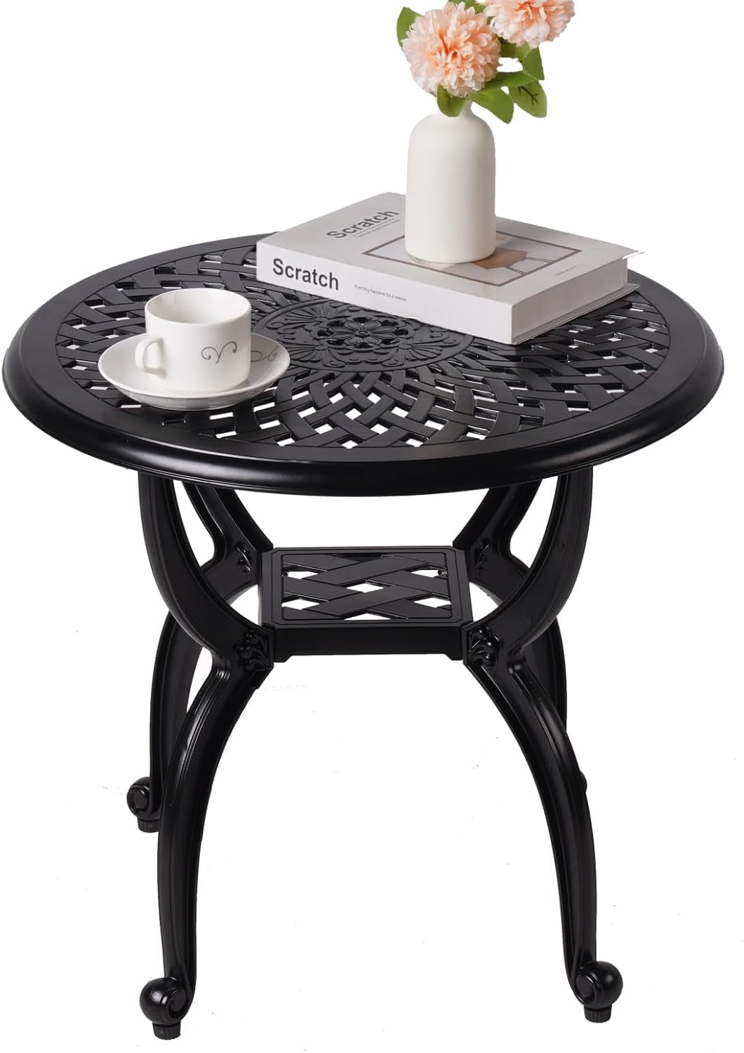 Cast Aluminum Outdoor Side Table,Small Patio Table,Outdoor Coffee ...