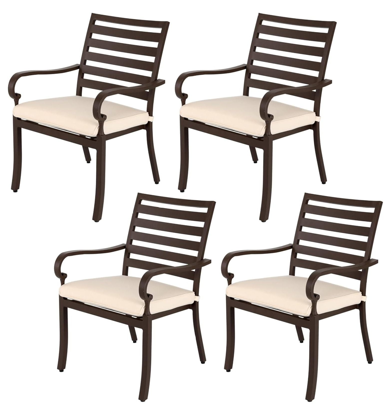 Cast Aluminum Patio Chairs All Weather Outdoor Dining Chairs Set of 2 ...