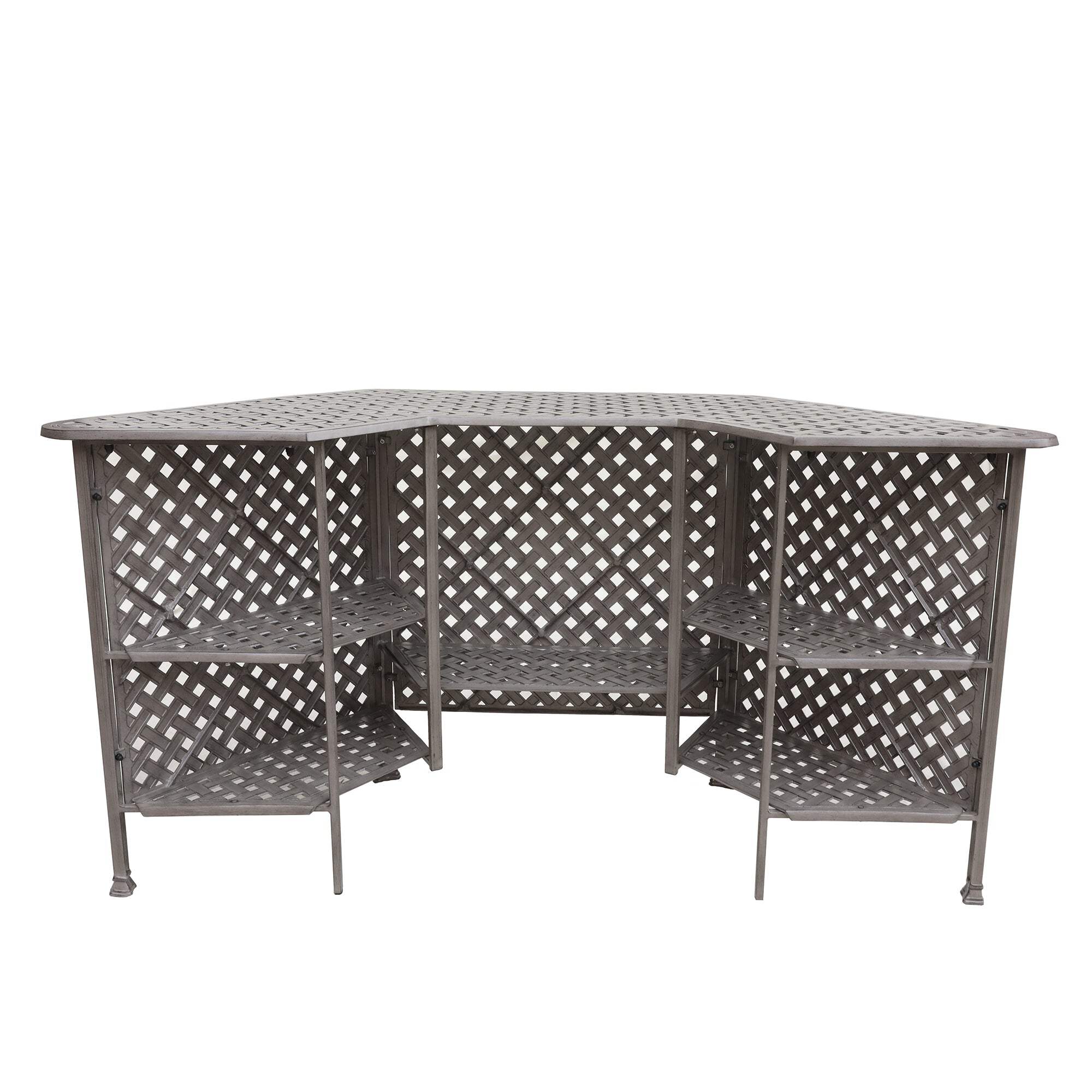 Cast Alumnim Weave Pattern Party Bar Table A Grey Aluminium - Walmart.com