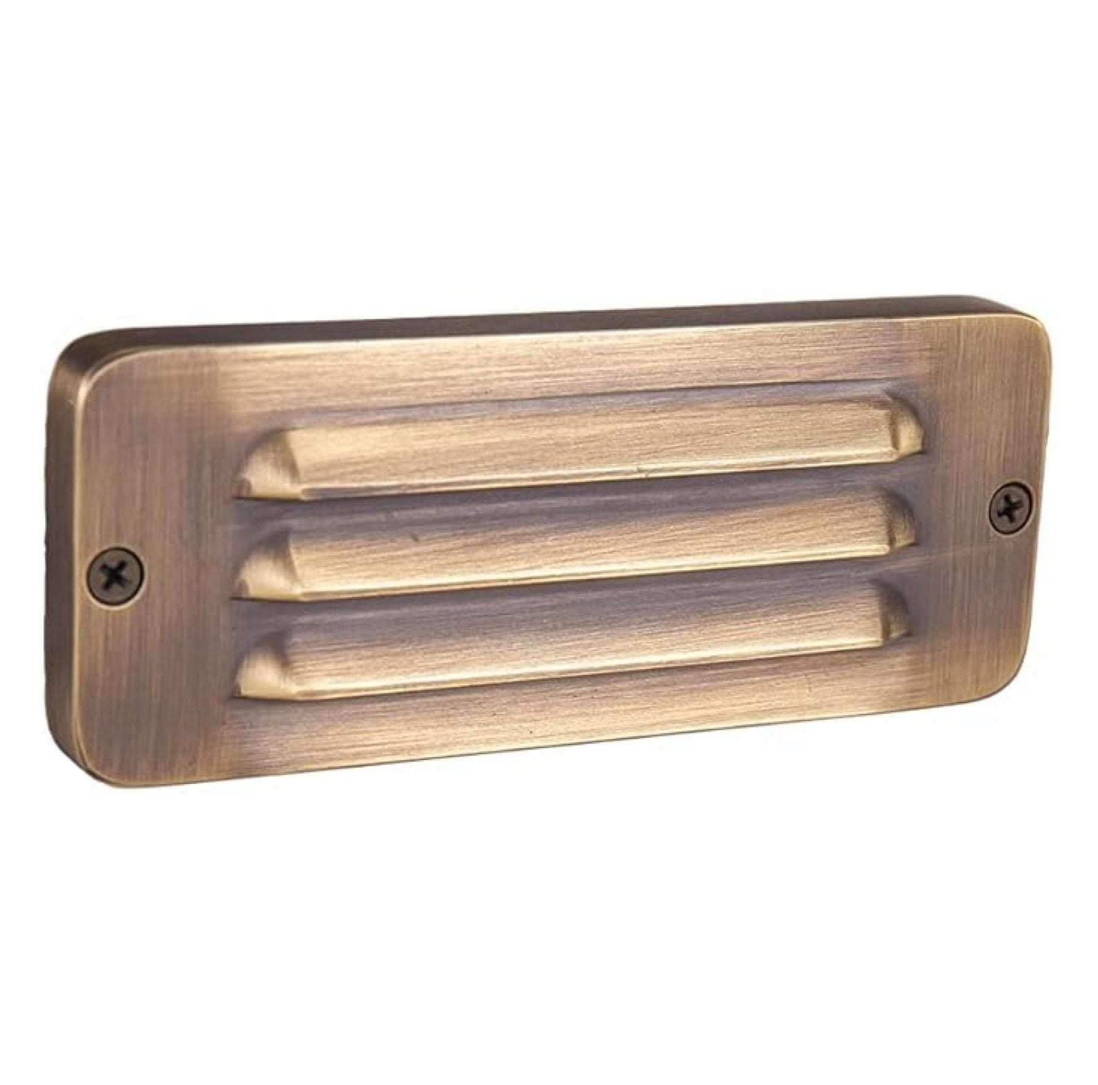 Cast Brass 12V 3W 2700K Warm White Mini Thin LED Louvered Outdoor Step ...