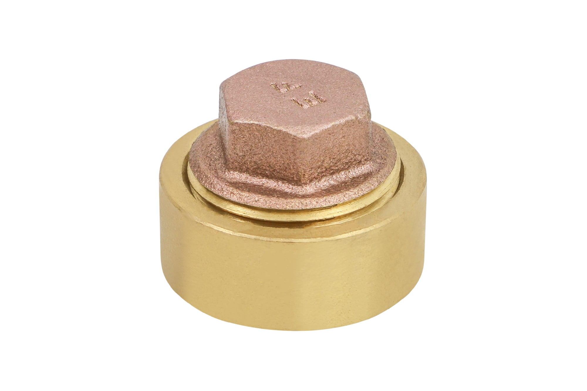 Cast Brass DWV End Cleanout Tee with Plug 2" C for Drain, Waste and ...