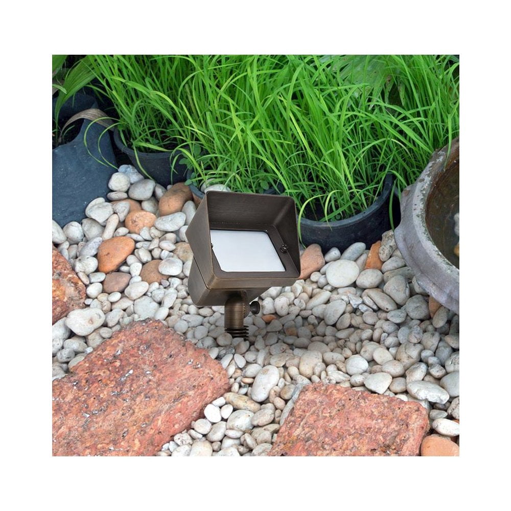 Cast Brass FLOOD LIGHT W2.75in D5.25in H8in ANTIQUE BRASS MR11/ MR16 ...