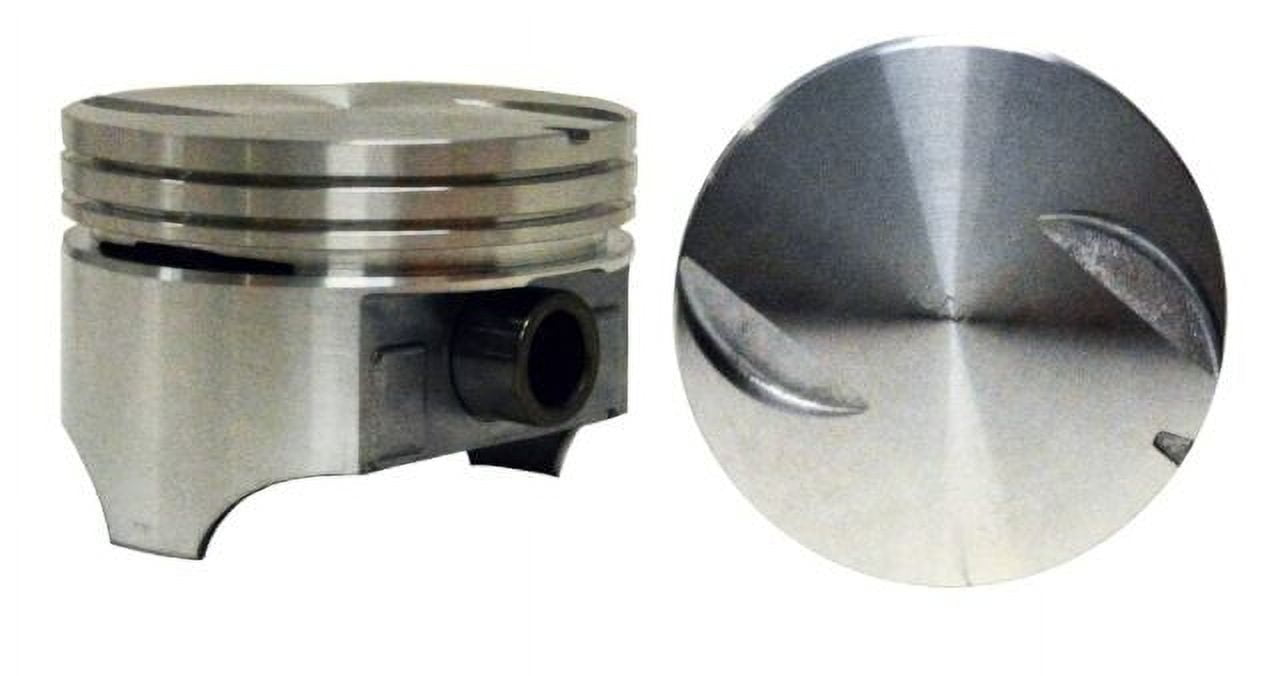 Cast Flat-Top Pistons (Set of 8) & Cast Rings | for 70-83 GM/Chevrolet ...