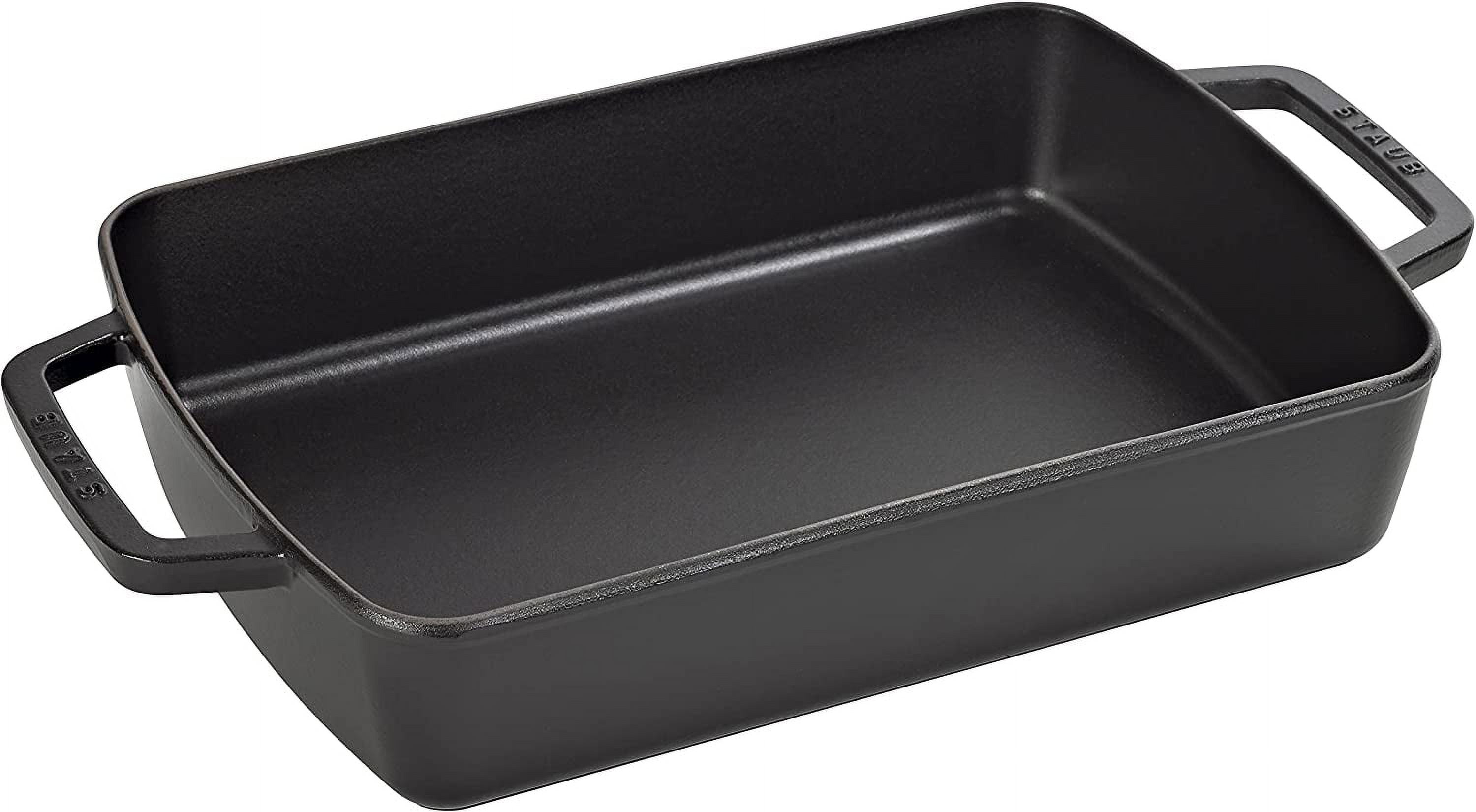 Cast Iron 12-inch x 8-inch Roasting Pan - Matte Black, Made in France ...
