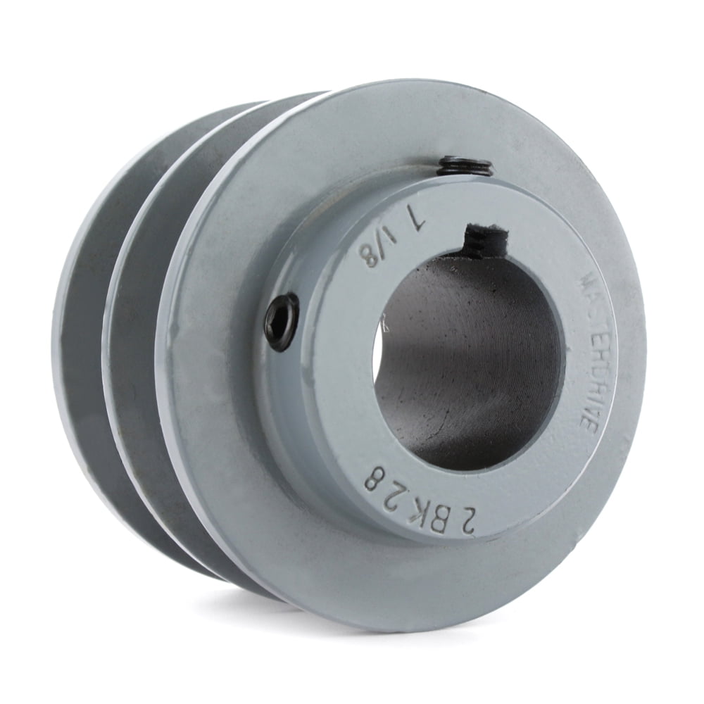 Cast Iron 3 " Dual Groove Belt B Section 5L Pulley w/ 1-1/8 " Sheave ...