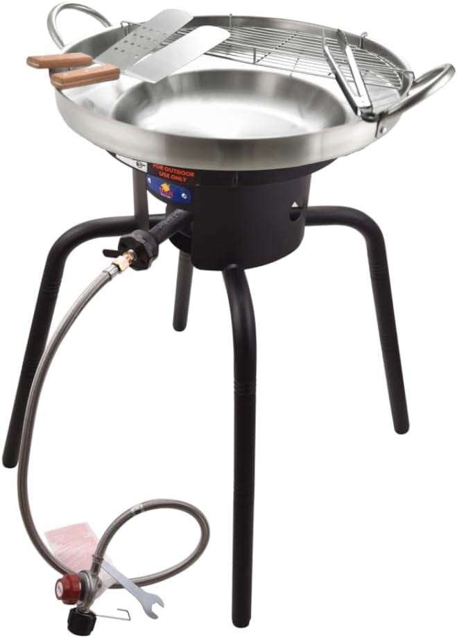 Cast Iron 65,000BTU Propane Burner and Concave Comal para Tacos Set ...