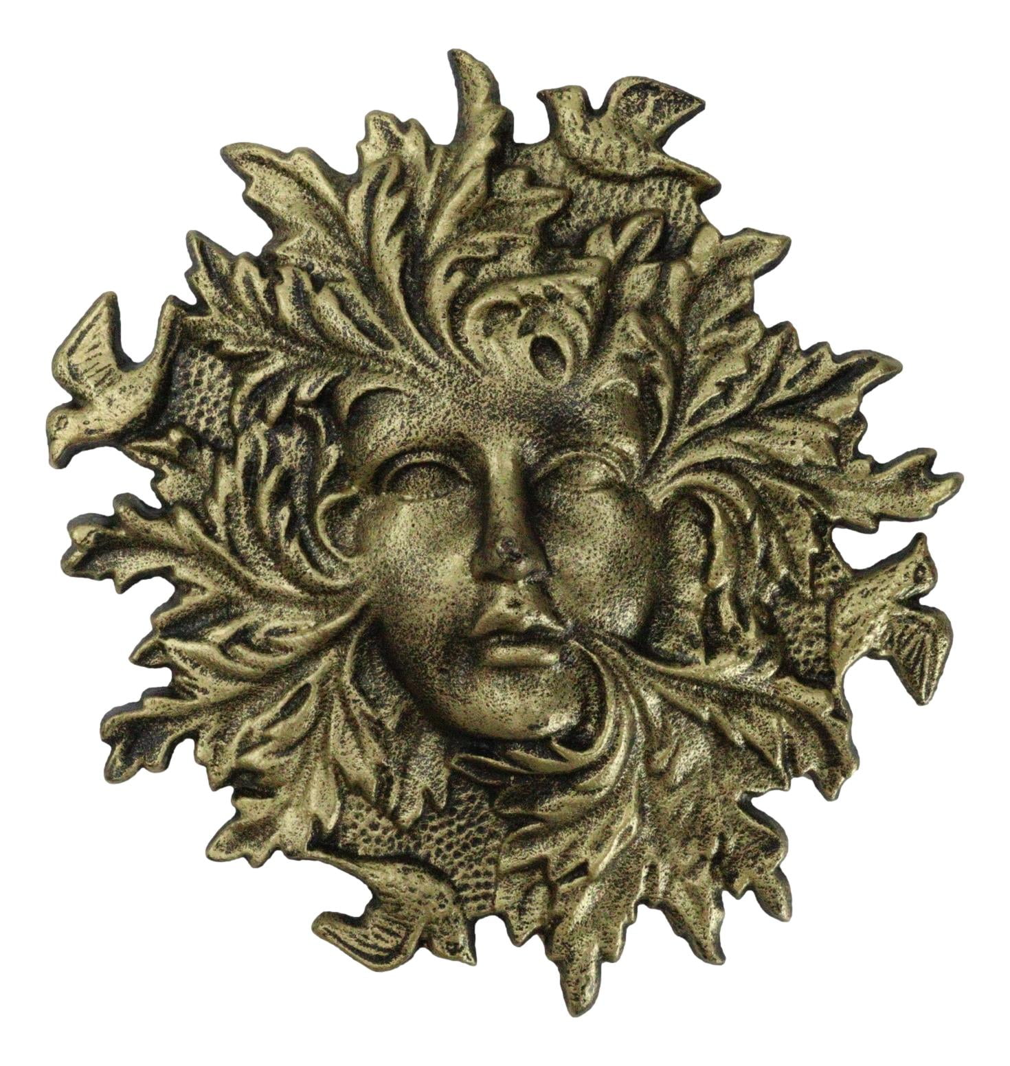 Cast Iron Antiqued Forest Spirit Goddess Celtic Greenwoman Ent Face ...