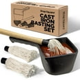 Shop Square Cast Iron Basting Pot and BBQ Mop Brush Set with 2 ...