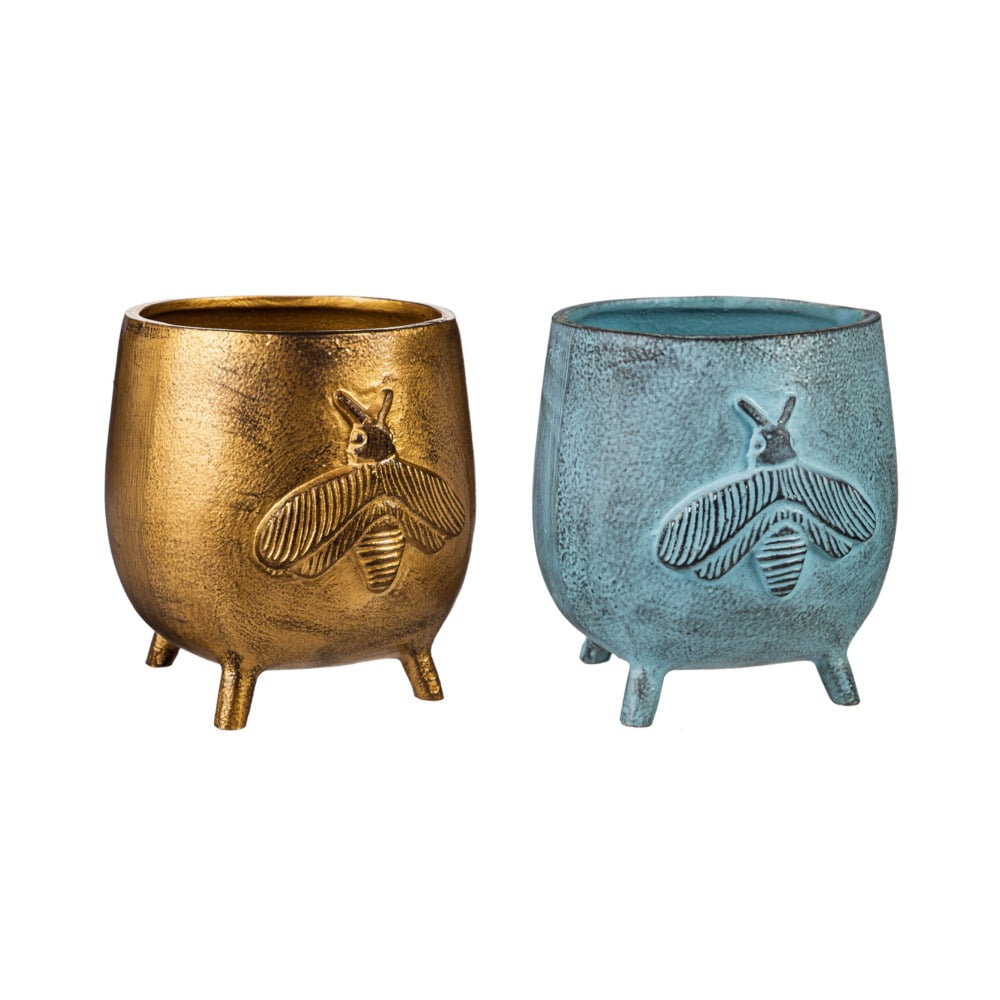 Cast Iron Bee Planter with Feet, 2 Asst. - Walmart.com