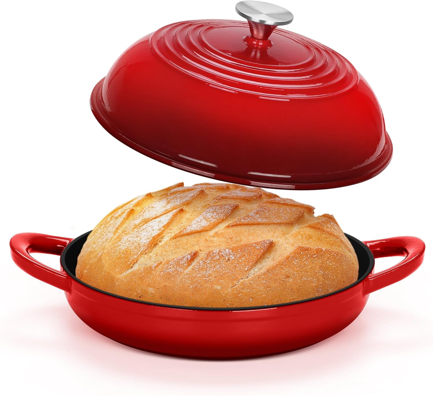 Cast Iron Bread Dutch Oven, 6 Qt Enameled Dutch Oven Pot for Sourdough ...