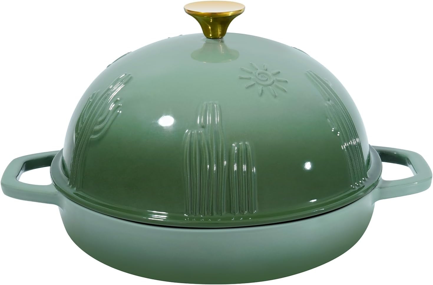 Cast Iron Bread Oven With Lid for Baking - Green Enameled Dutch Oven ...