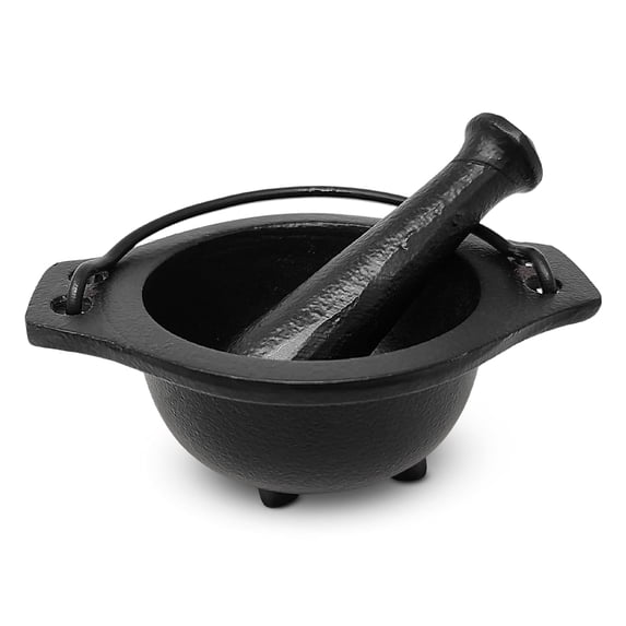 Cast Iron Cauldron Mortar and Pestle Set (MP3-Cauldron Mortar & Pestle ...