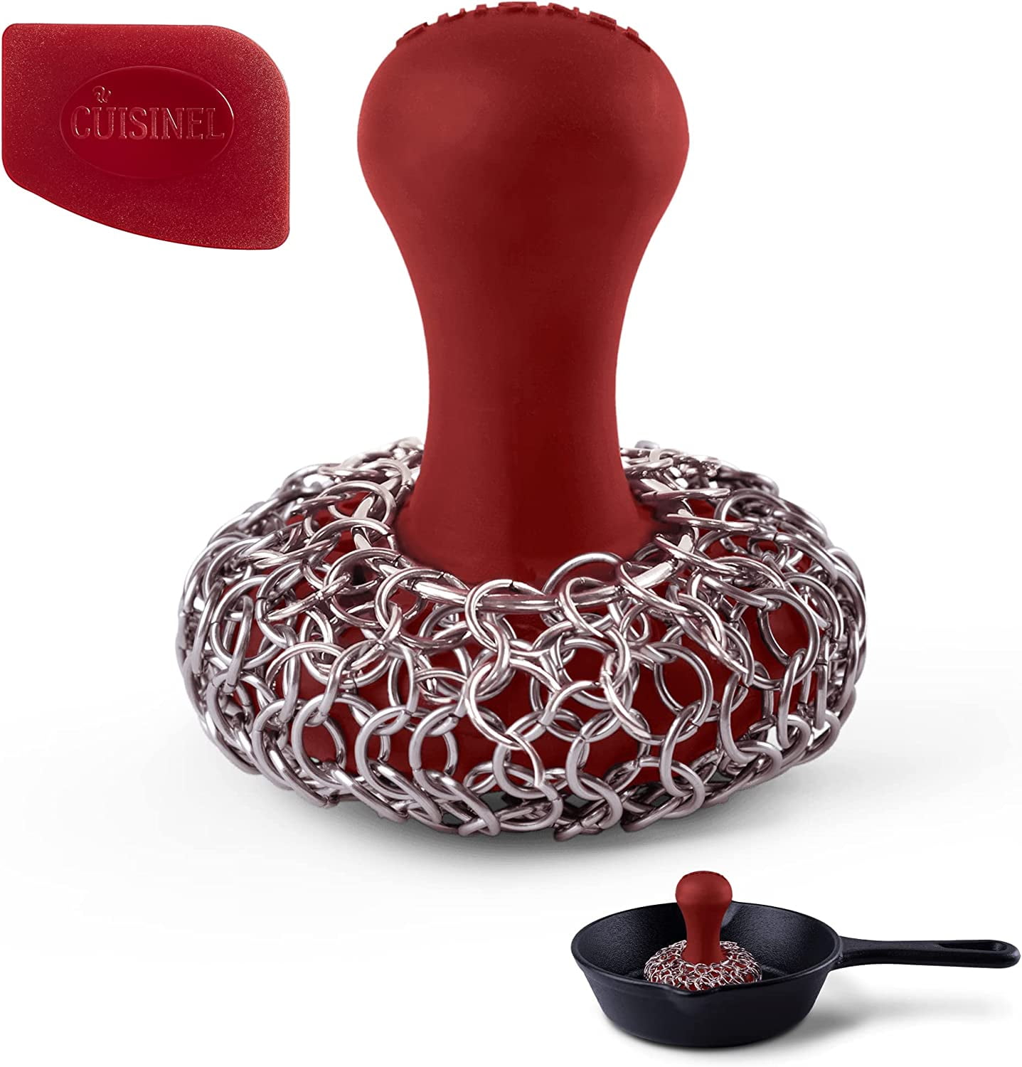 Cast Iron Chainmail Scrubber + Pan Scraper - The Patented Original ...