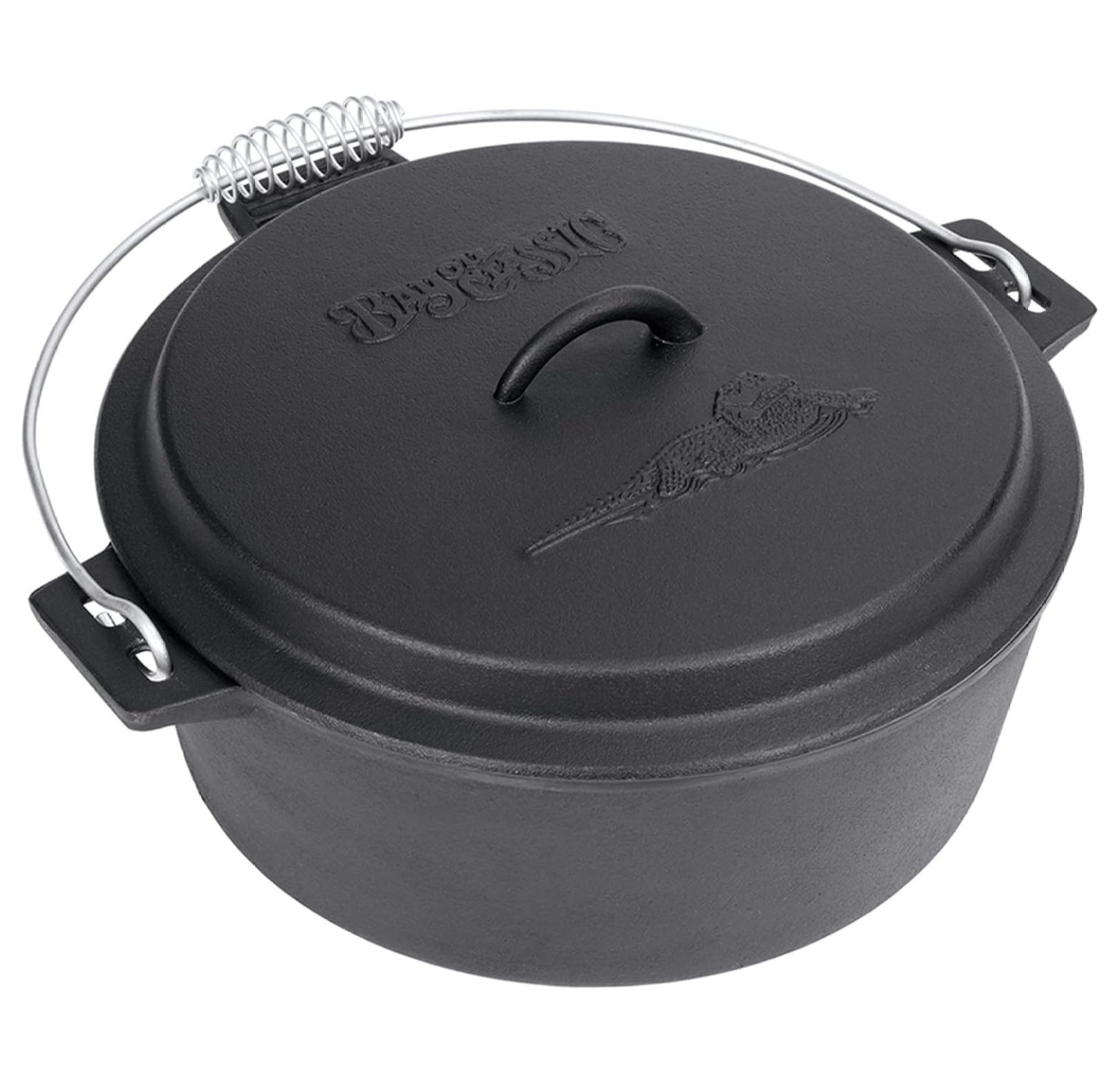 10-Quart Pre-Seasoned Cast Iron Chicken Fryer with Cool Touch Coil ...