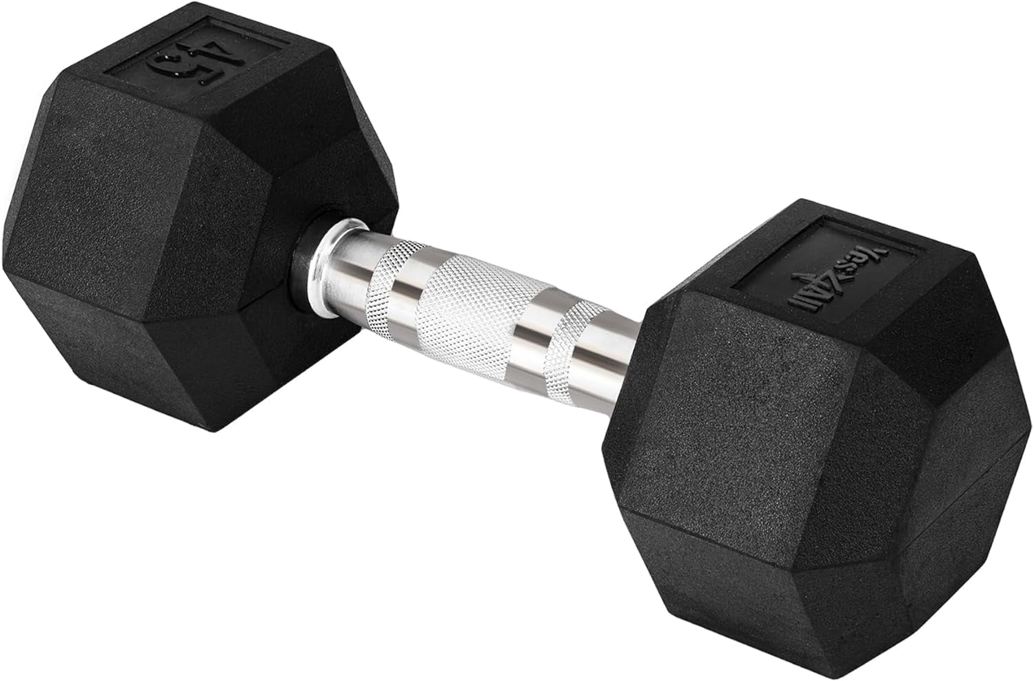 Yes4All 45 LBS Chrome Grip Encased Hex Dumbbells – Durable Hand Weights ...