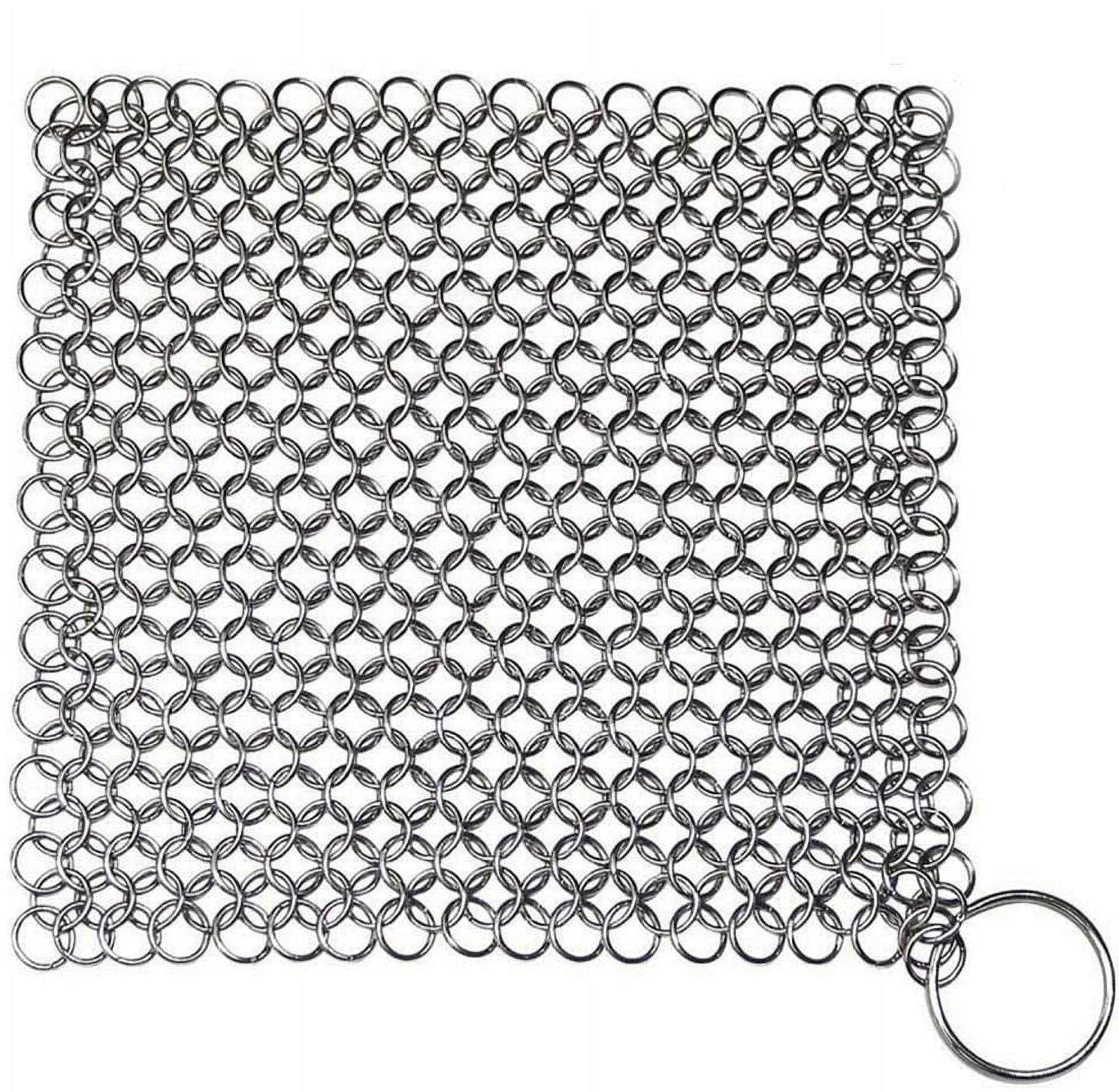 Cast Iron Cleaner,Chainmail Scrubber,Meirenda Chainmail Scrubber 7" X 7 ...