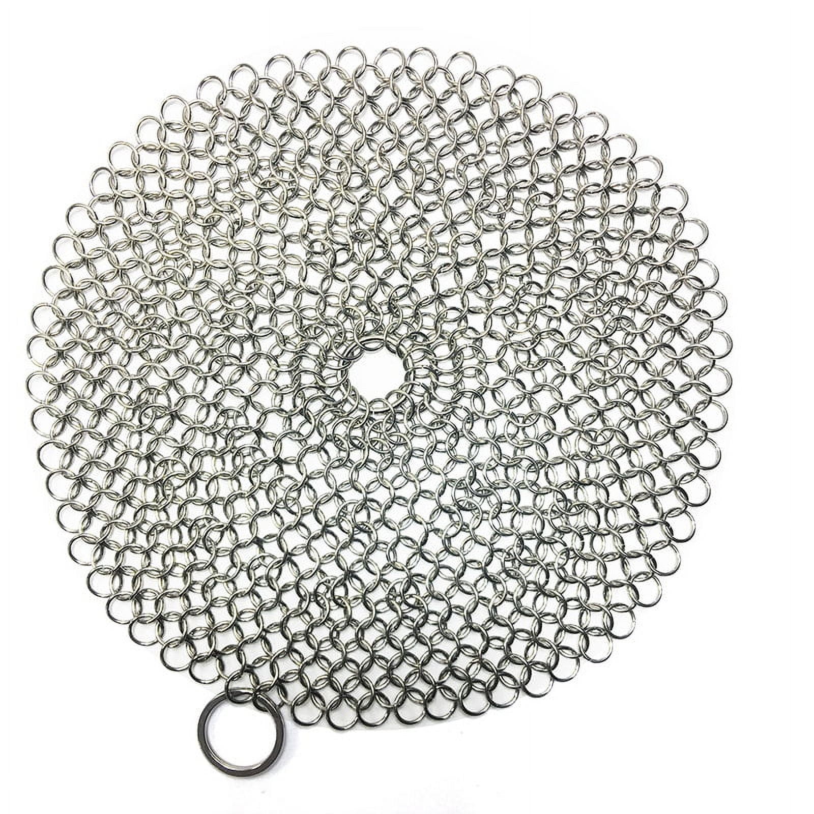 Cast Iron Cleaner,Stainless Steel Chainmail Scrubber for Cast Iron Pan ...