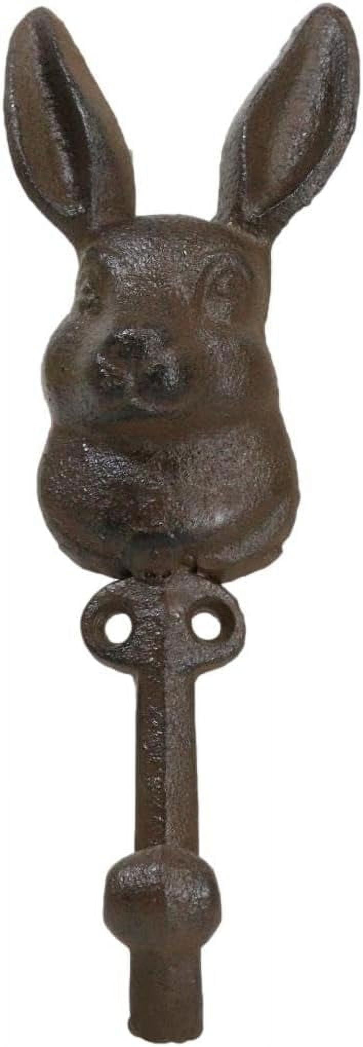 Cast Iron Cottage Bunny Brer Rabbit Hare Head Metal Wall Coat Hook ...